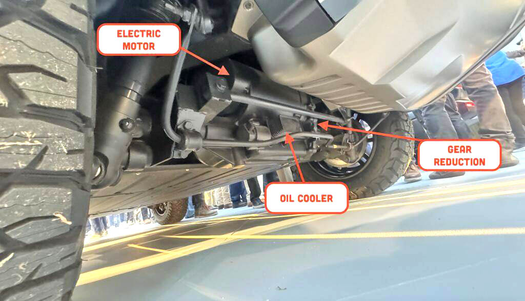 Electric Solid Rear Axle = “EBeam Rear Axle” — Underbody Photos ...
