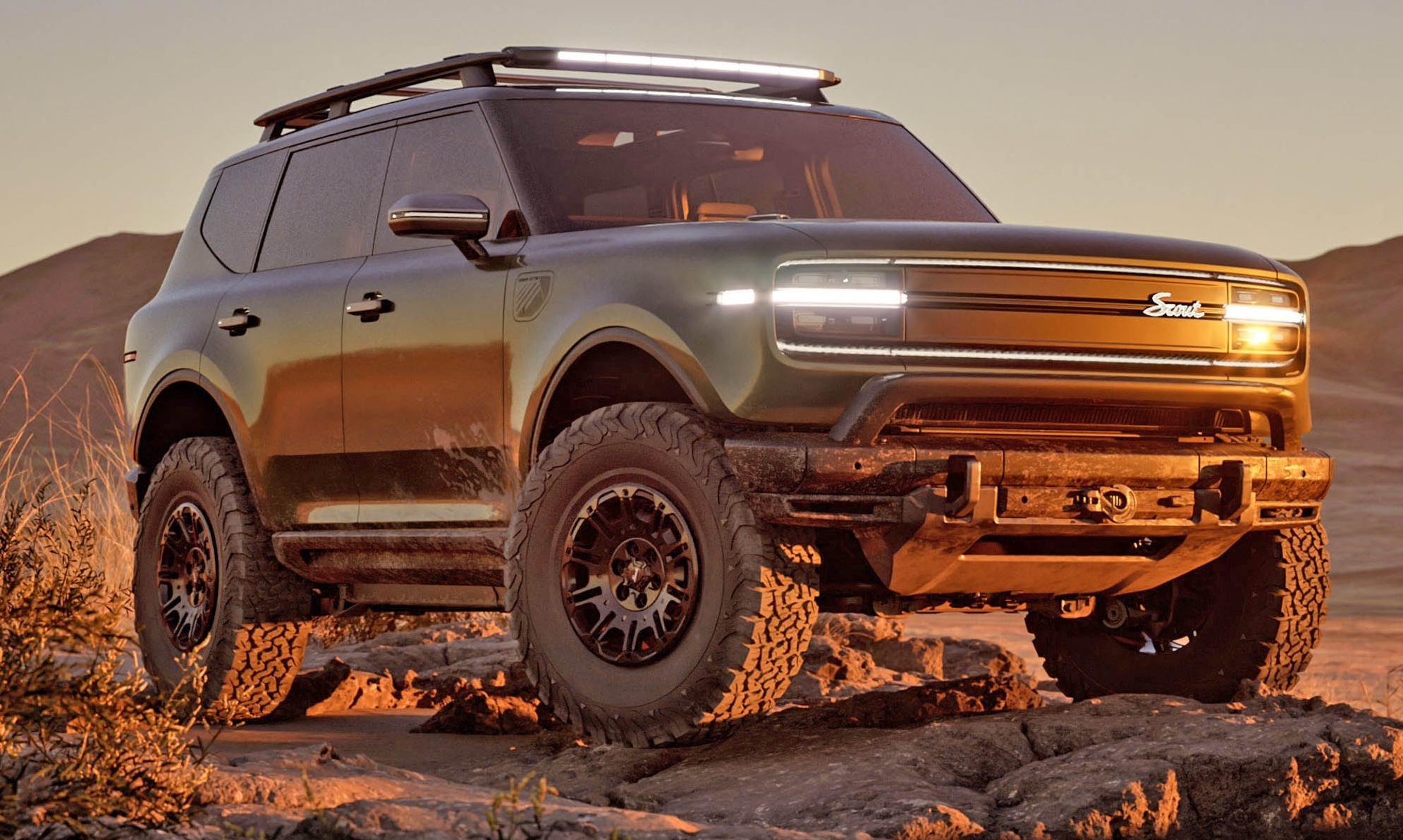 New: Scout Traveler Off-Road Concept with winch bumper, rock sliders ...